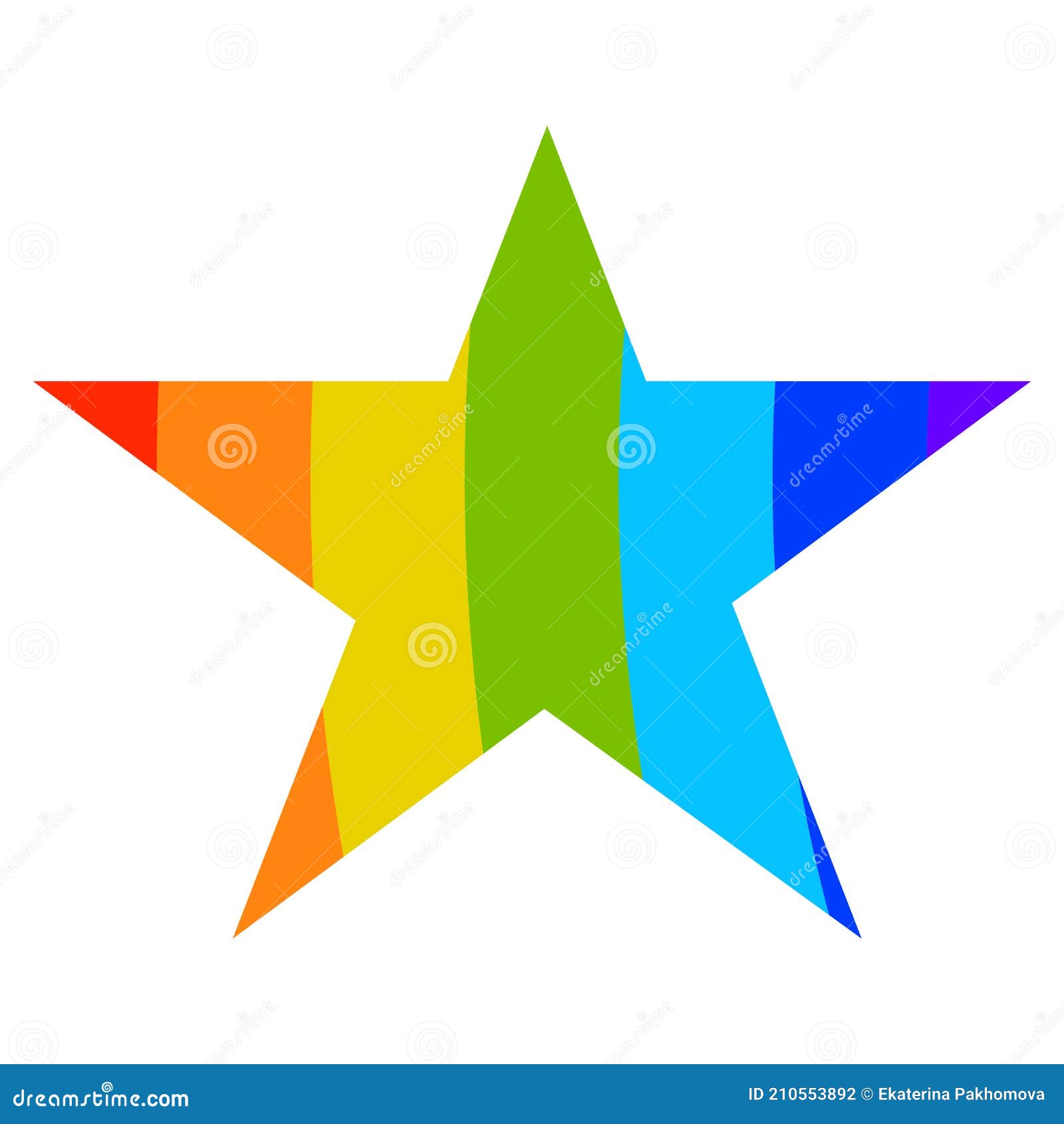 Cartoon Star with Rainbow Texture in Flat Style Stock Vector ...