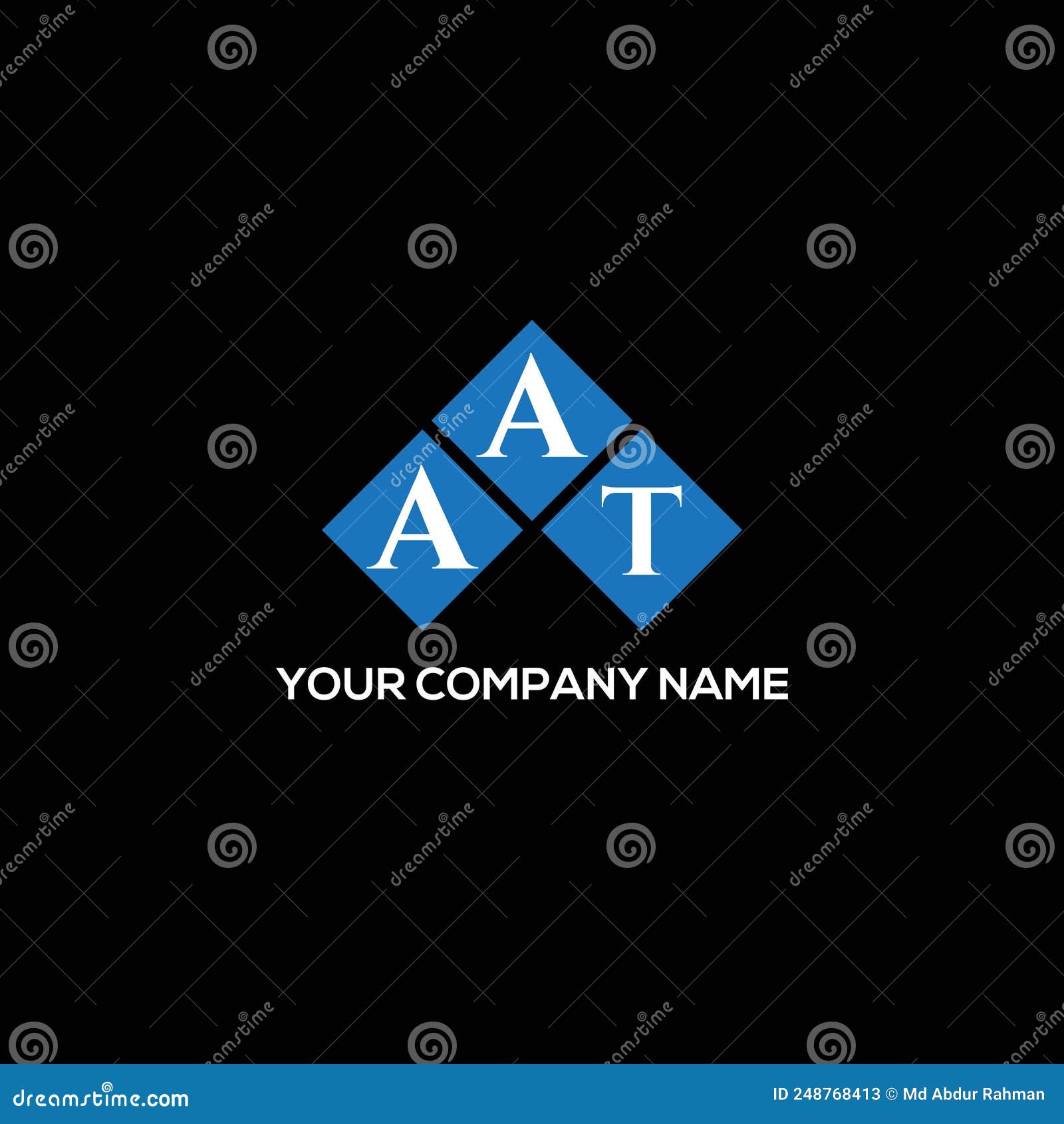 AAT Letter Logo Design on BLACK Background. AAT Creative Initials ...