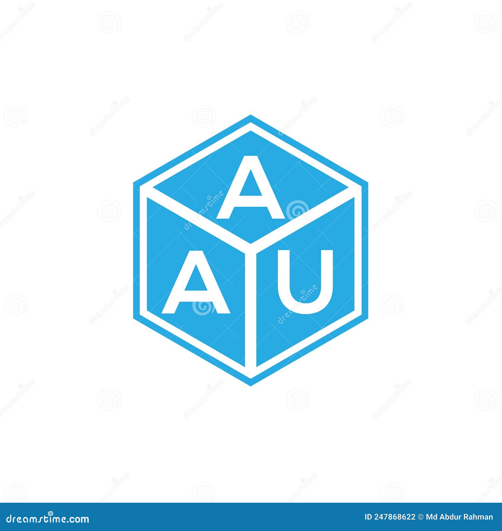 AAU Letter Logo Design on Black Background. AAU Creative Initials ...