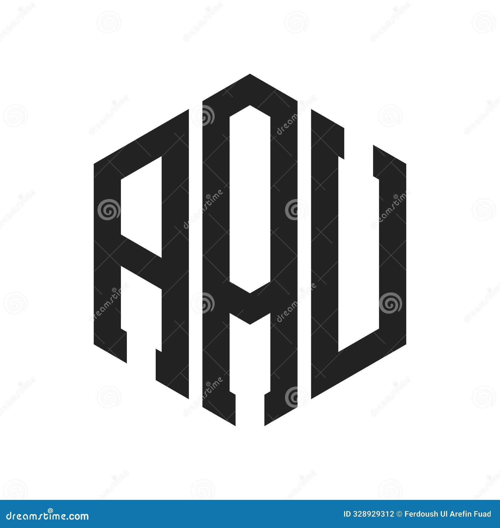 AAU Logo Design. Initial Letter AAU Monogram Logo Using Hexagon Shape ...