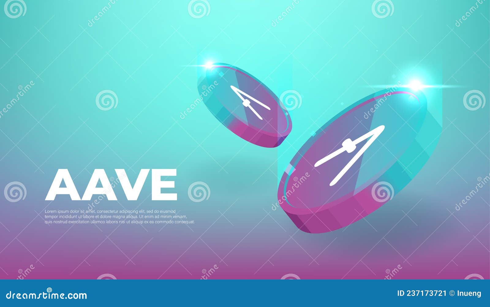 Aave Crypto Currency Themed Banner. Stock Vector - Illustration of ...