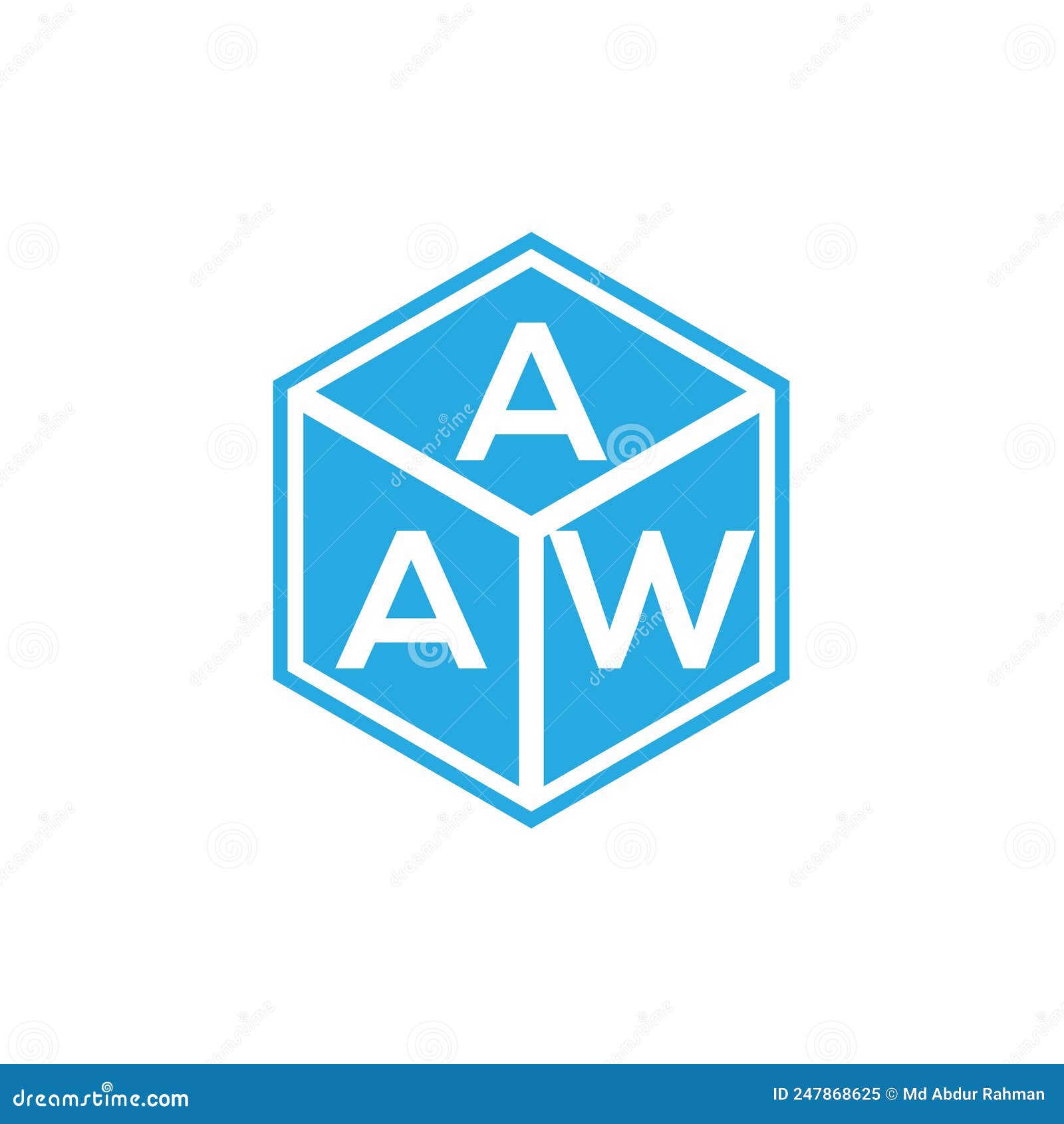 AAW Letter Logo Design on Black Background. AAW Creative Initials ...