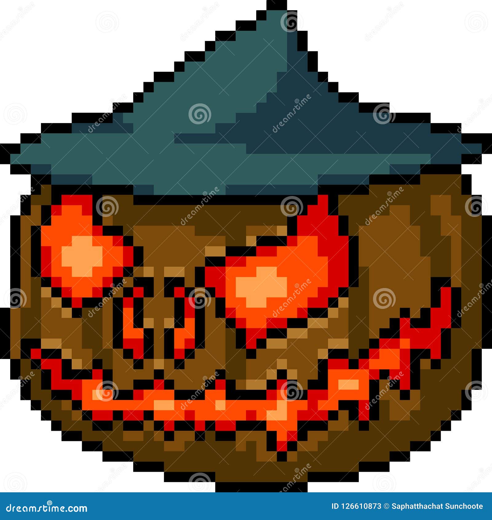 Abóbora Assustador Da Arte Do Pixel Do Vetor Ilustração do Vetor ...