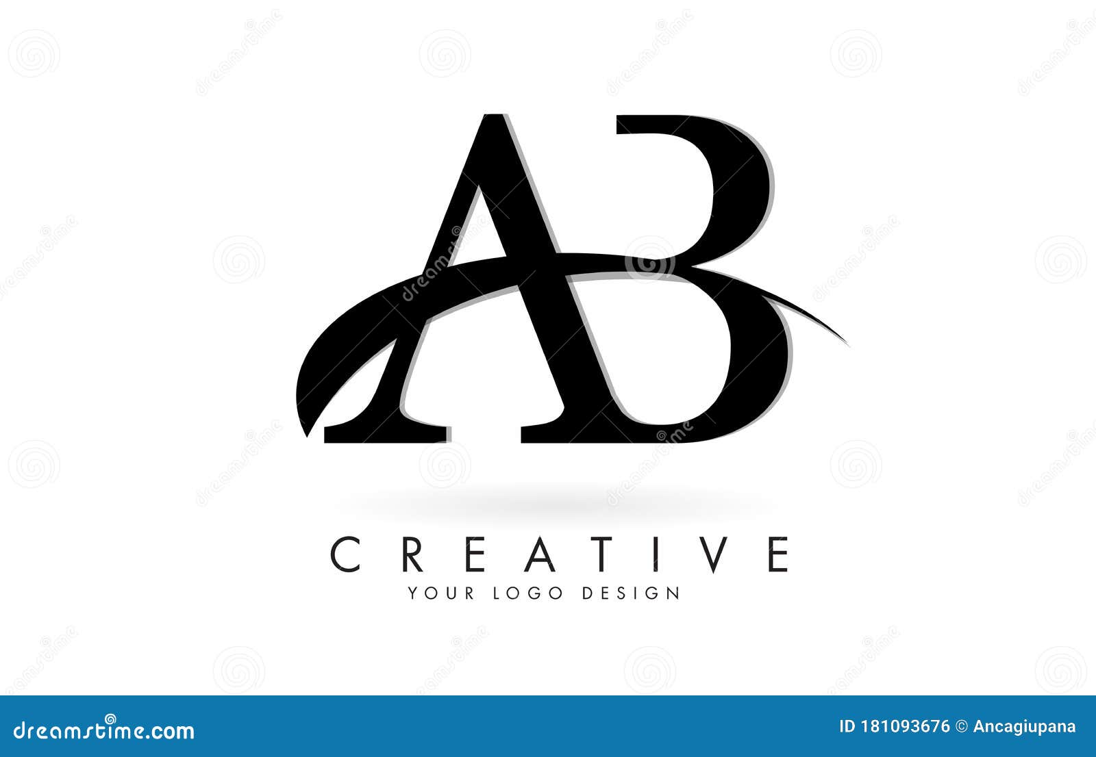 Letters 2b Swoosh Slice Design Geometric Logo Vector | CartoonDealer ...