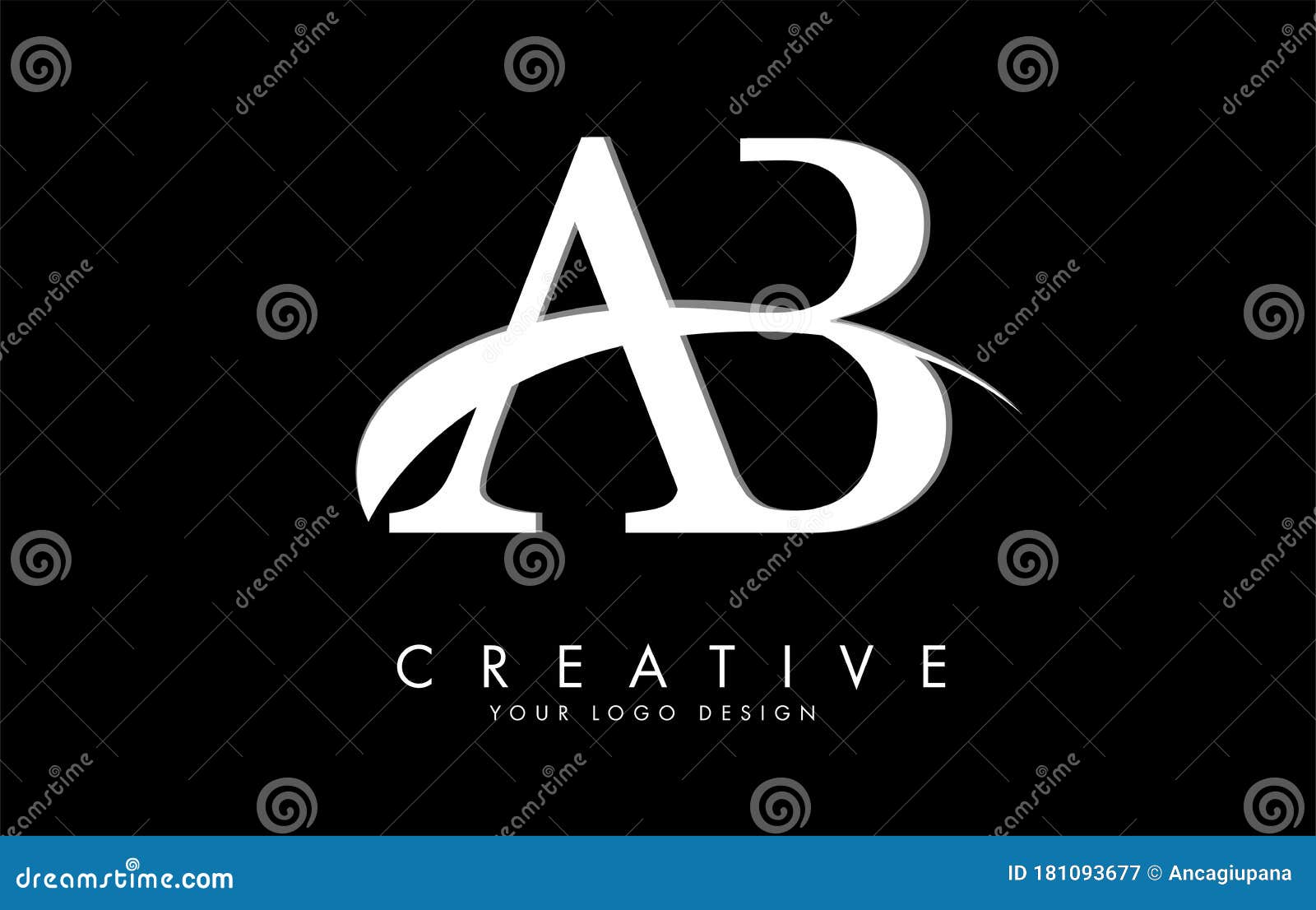 Letters 2b Swoosh Slice Design Geometric Logo Vector | CartoonDealer ...