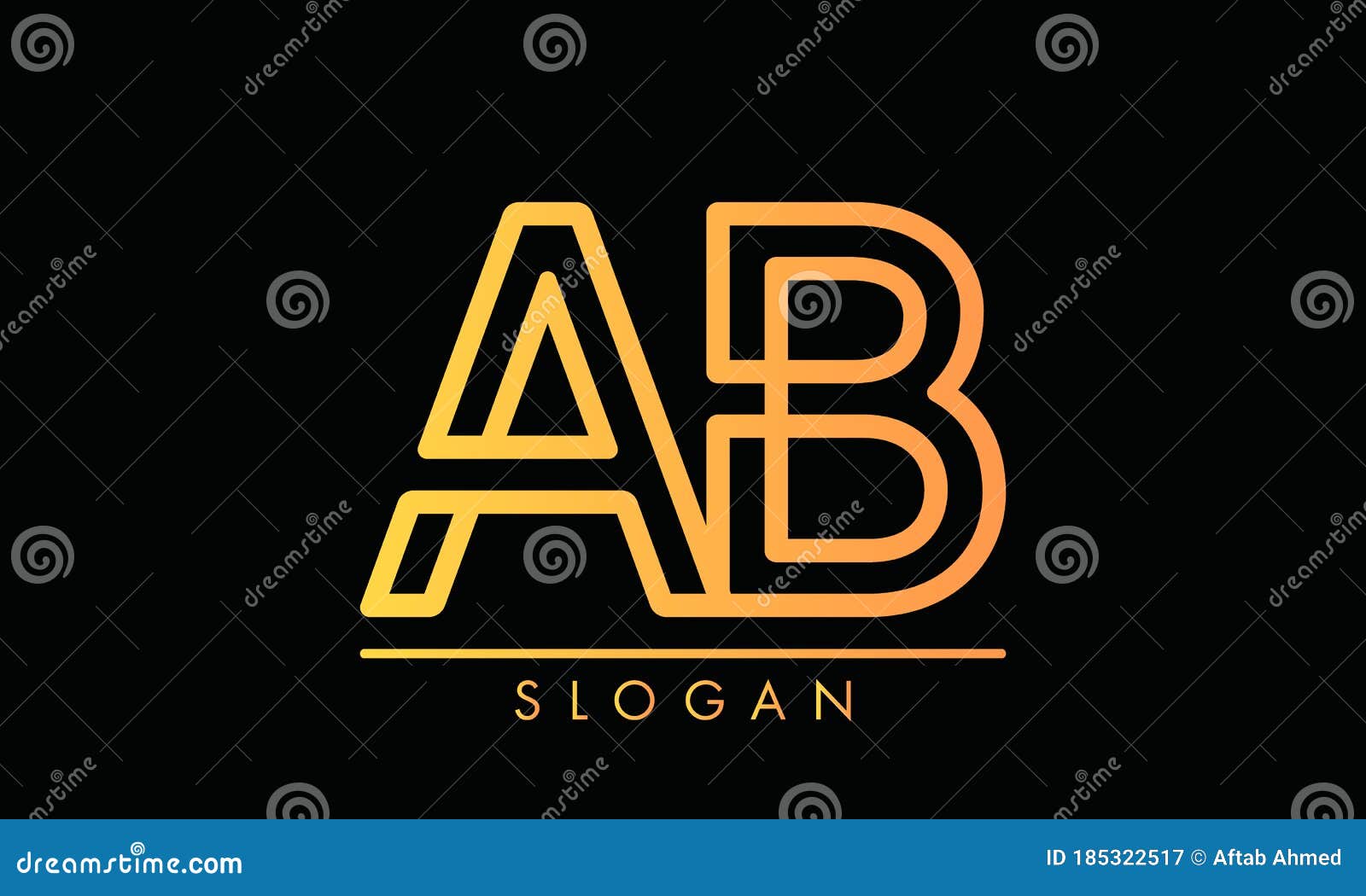 AB BA and a or B Initial Letter Elegant Symbol Template Illustration ...