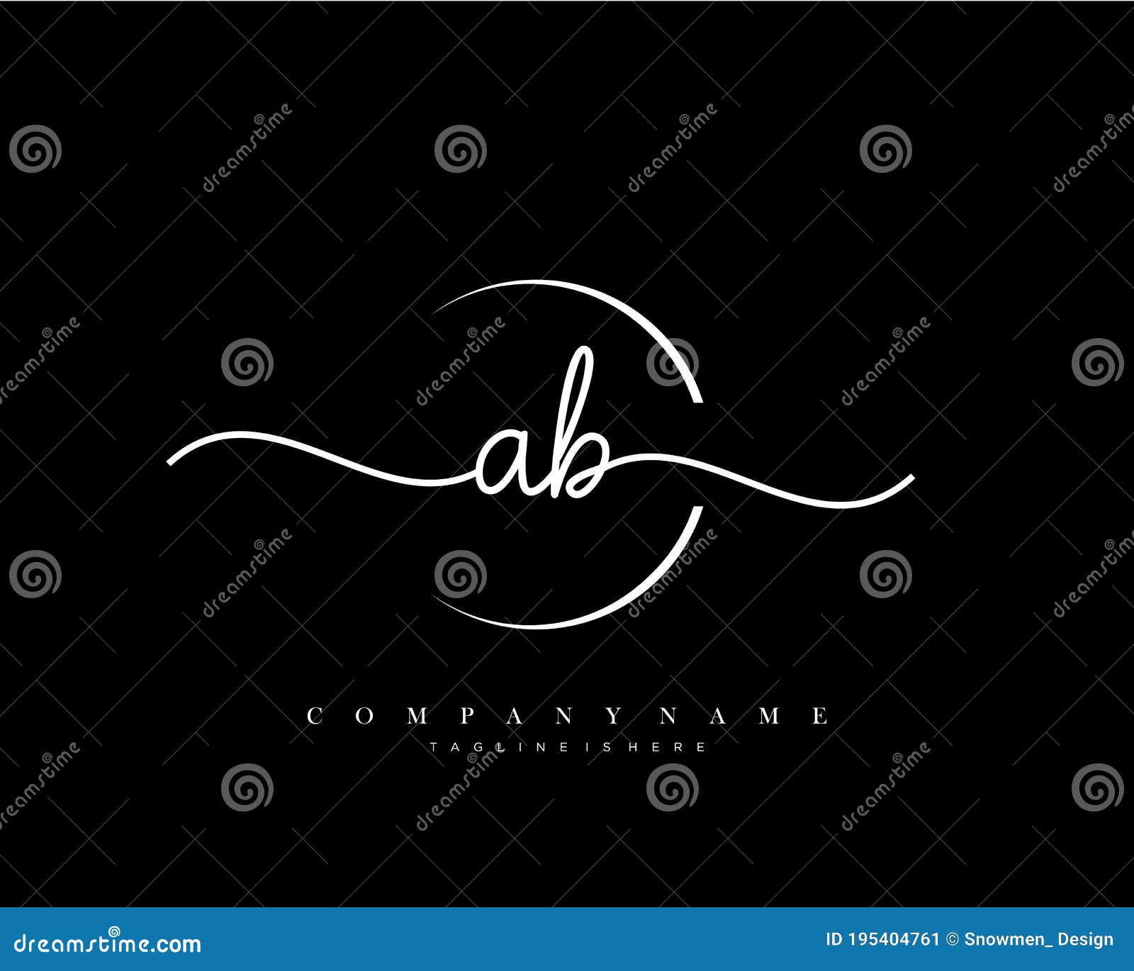 AB Initial Handwriting Logo Vector Stock Vector - Illustration of font ...