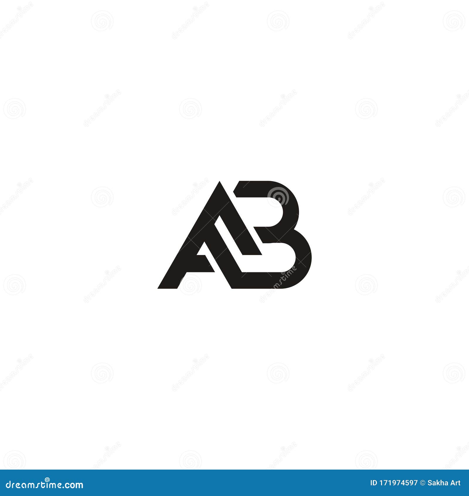 AB Initial Letter Logo Design Stock Illustration - Illustration of ...