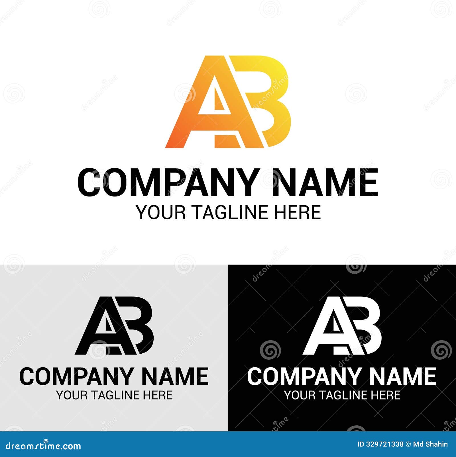 AB Letter Initial Minimalist Typography Logo Design Template Stock ...