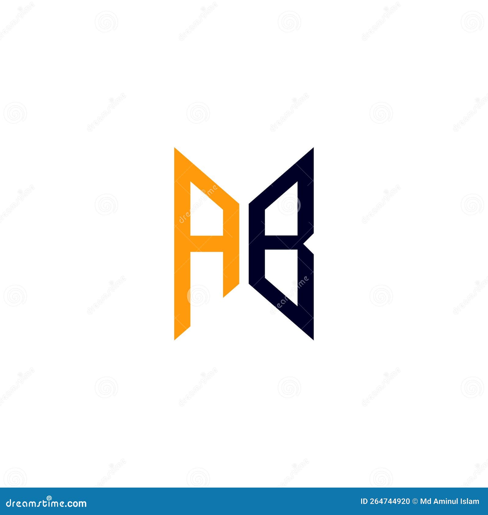 AB Letter Logo Creative Design with Vector Graphic, Stock Vector ...