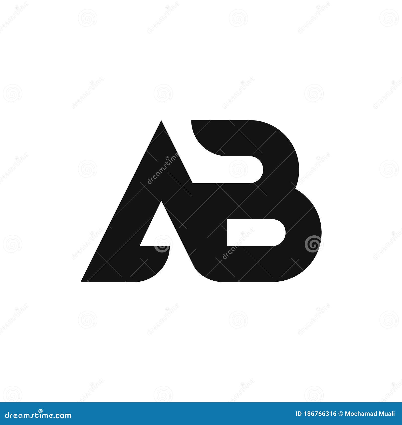 AB Letter Logo Design with Simple Style Stock Vector - Illustration of ...