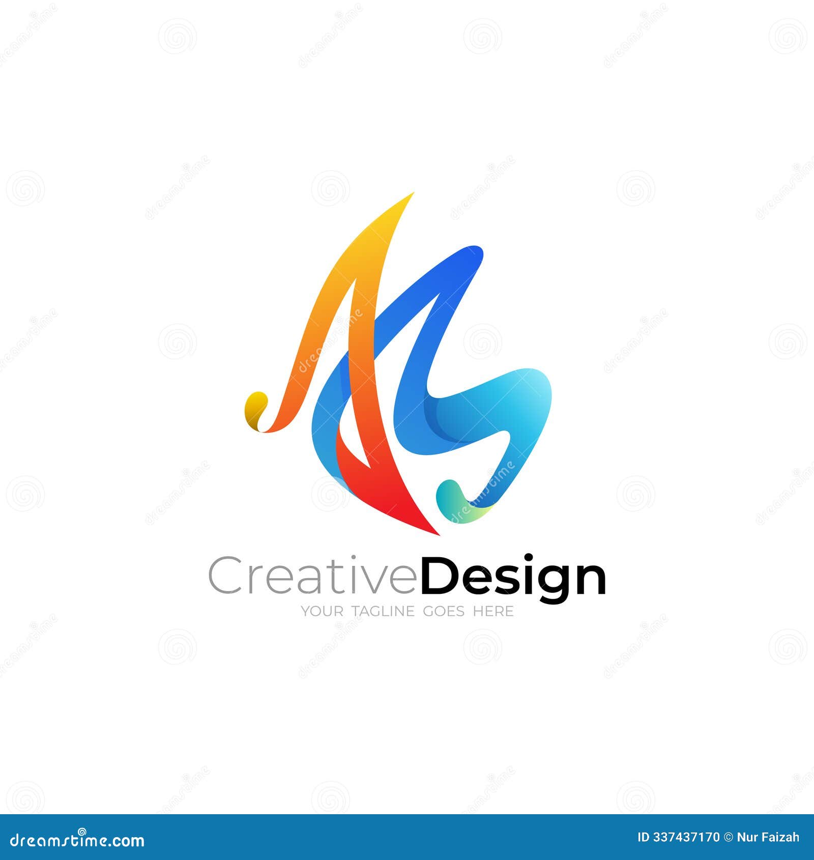 AB Logo with Colorful Design Company, 3d Colorful Style Stock Vector ...