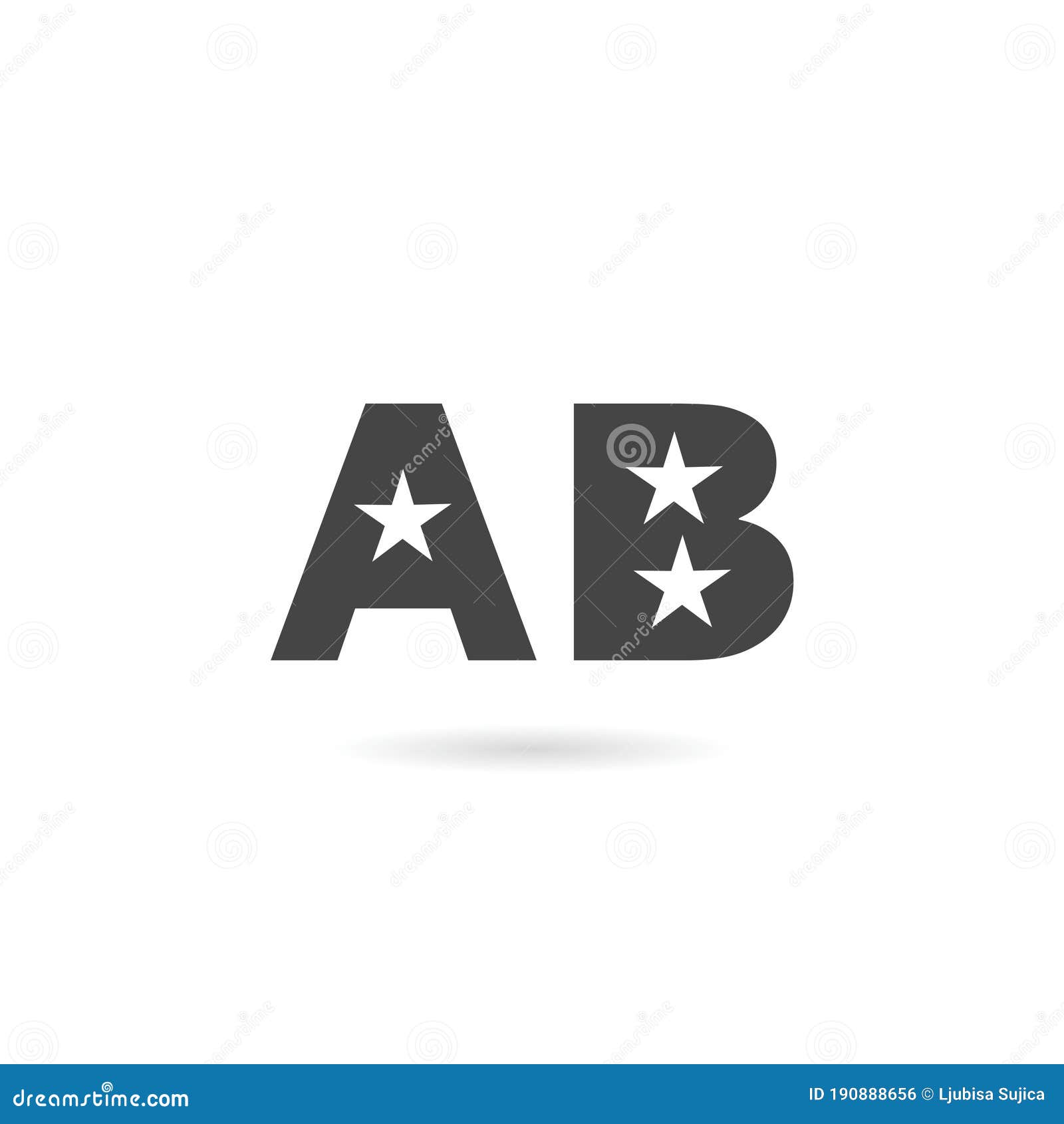 AB Logo Design with shadow stock vector. Illustration of abstract ...
