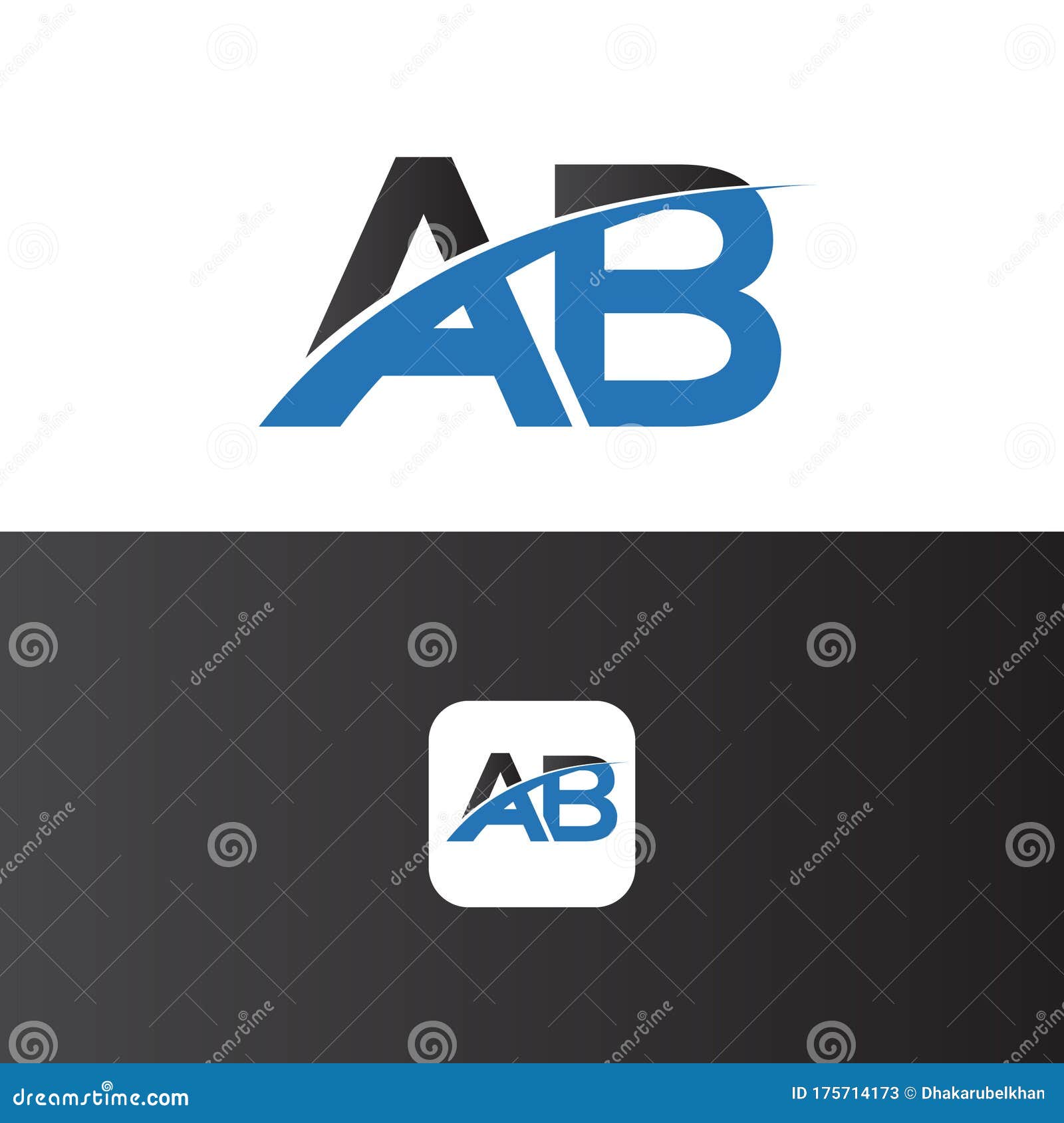 AB Logo Letter Design Template Element Stock Vector - Illustration of ...