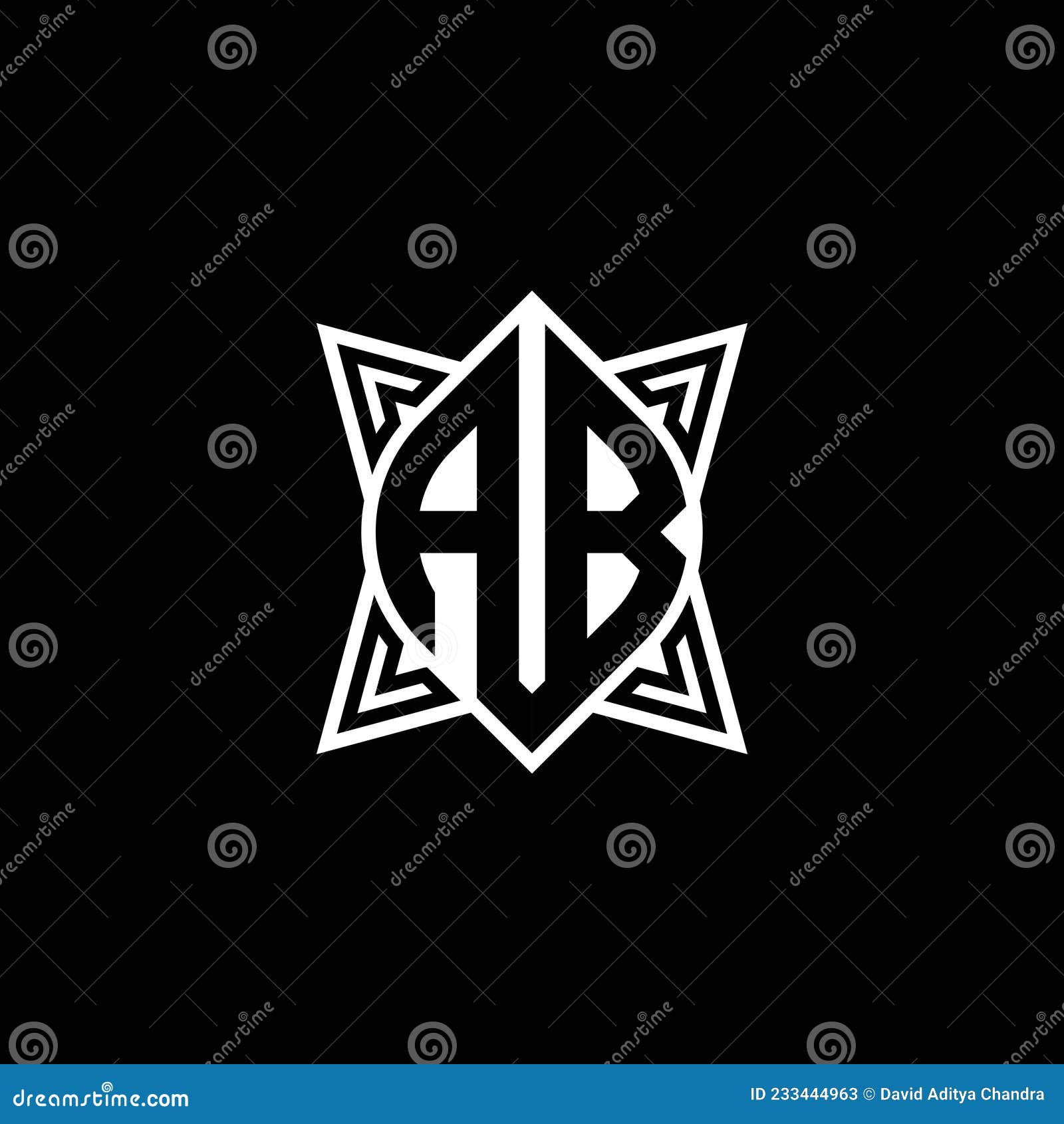 AB Monogram Letter Geometric Star Style Stock Vector - Illustration of ...