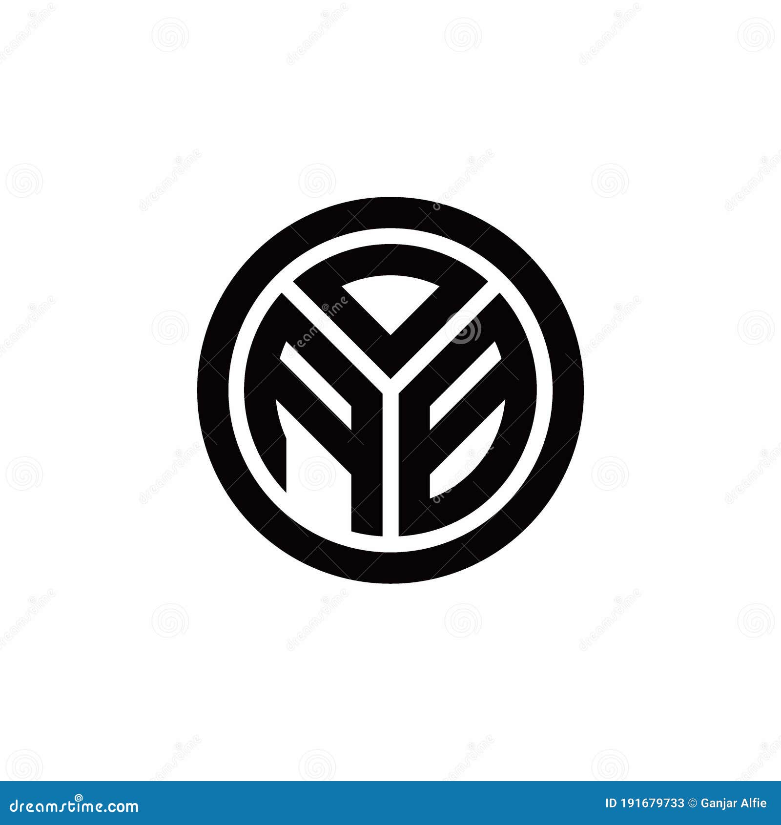 AB Monogram Logo with Circle Outline Design Template Stock Vector ...