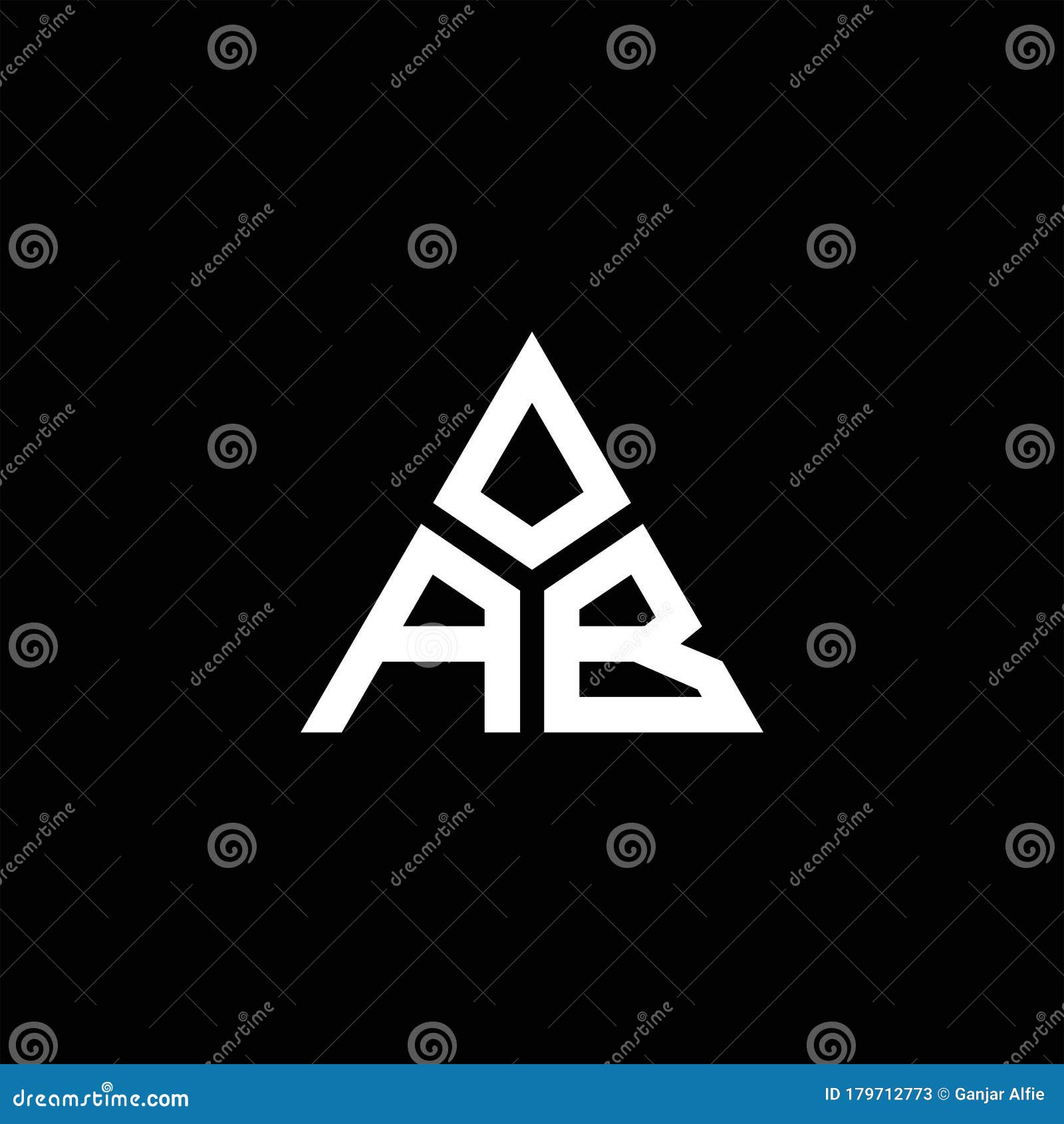 AB Monogram Logo with 3 Pieces Shape Isolated on Triangle Stock Vector ...