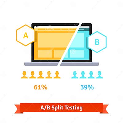 AB Split Testing. Laptop Screen Stock Vector - Illustration of ...