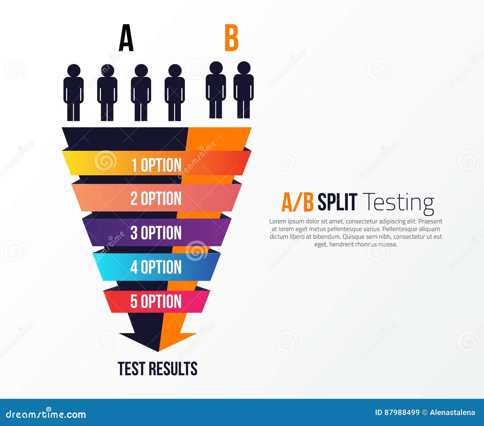 AB Split Testing Vector Infographics Concept with People Stock Vector ...