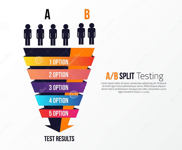 AB Split Testing Vector Infographics Concept with People Stock Vector ...