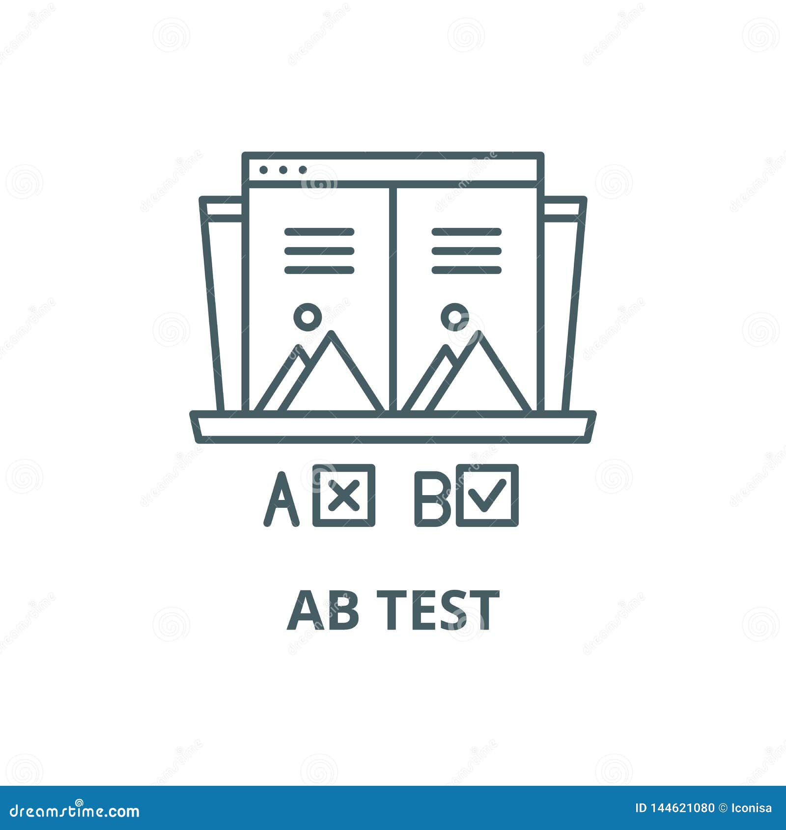Ab Test Line Icon, Vector. Ab Test Outline Sign, Concept Symbol, Flat ...