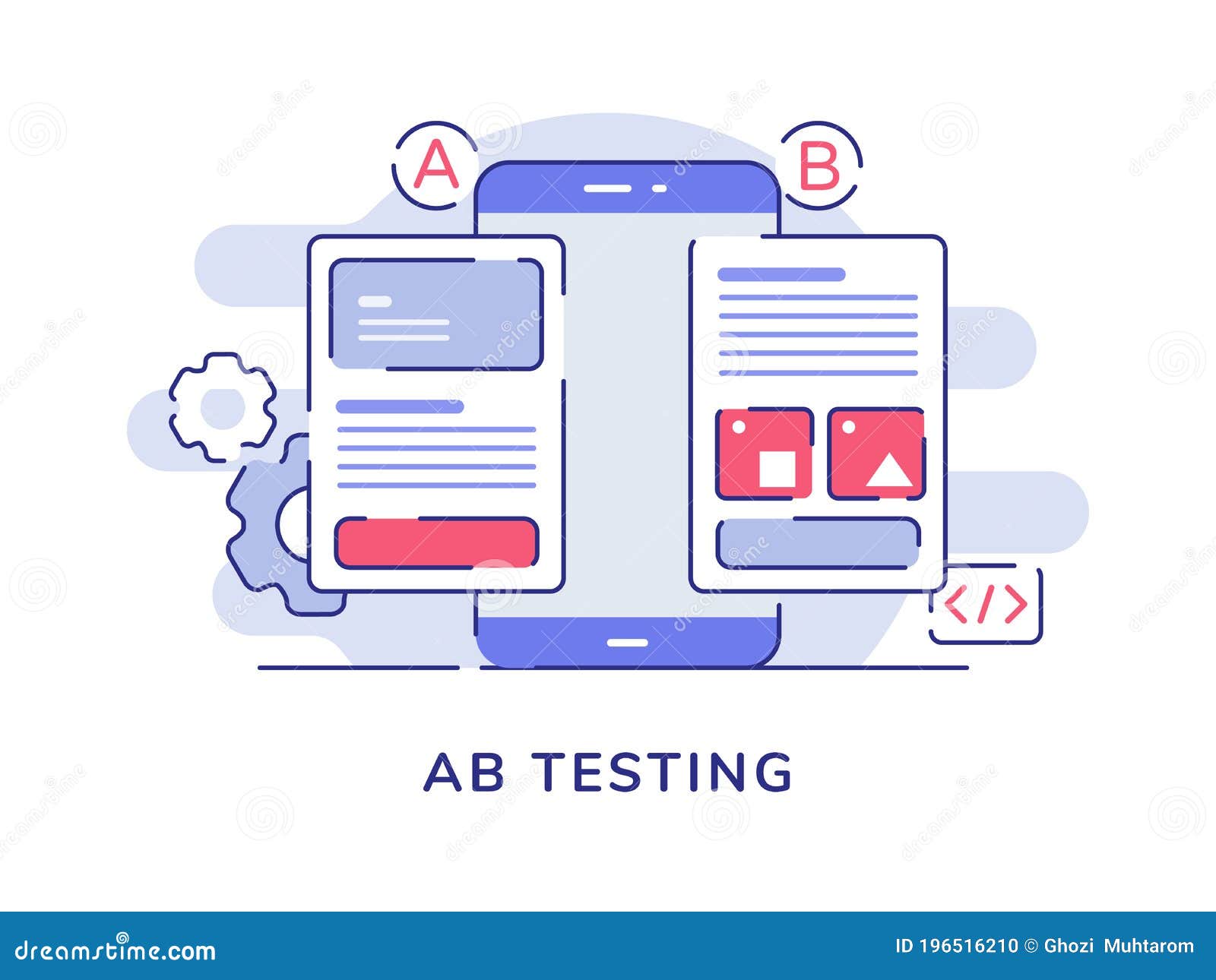 AB Testing Concept a B Comparison Split Wireframe Application on ...