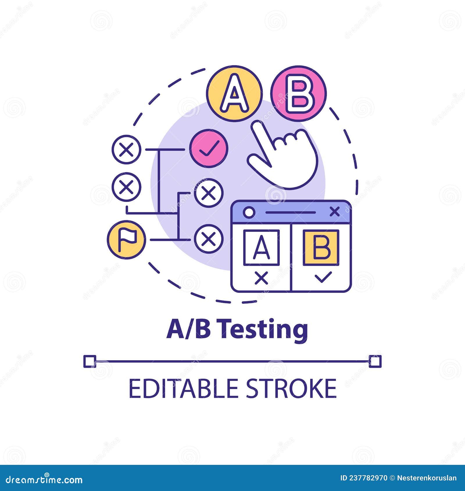 AB testing concept icon stock vector. Illustration of linear - 237782970
