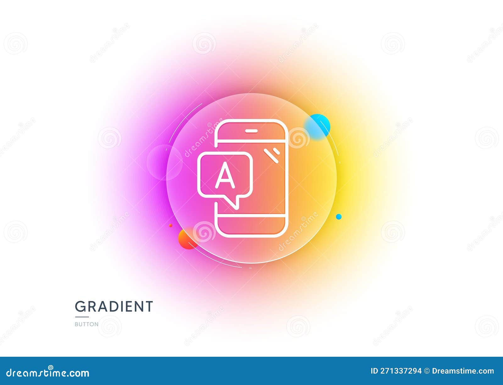 Ab Testing Line Icon. Ui Phone Test Sign. Gradient Blur Button. Vector ...