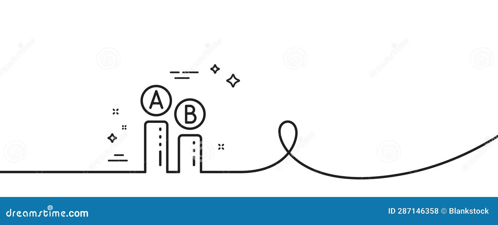 Ab Testing Line Icon. Ui Test Chart Sign. Continuous Line with Curl ...