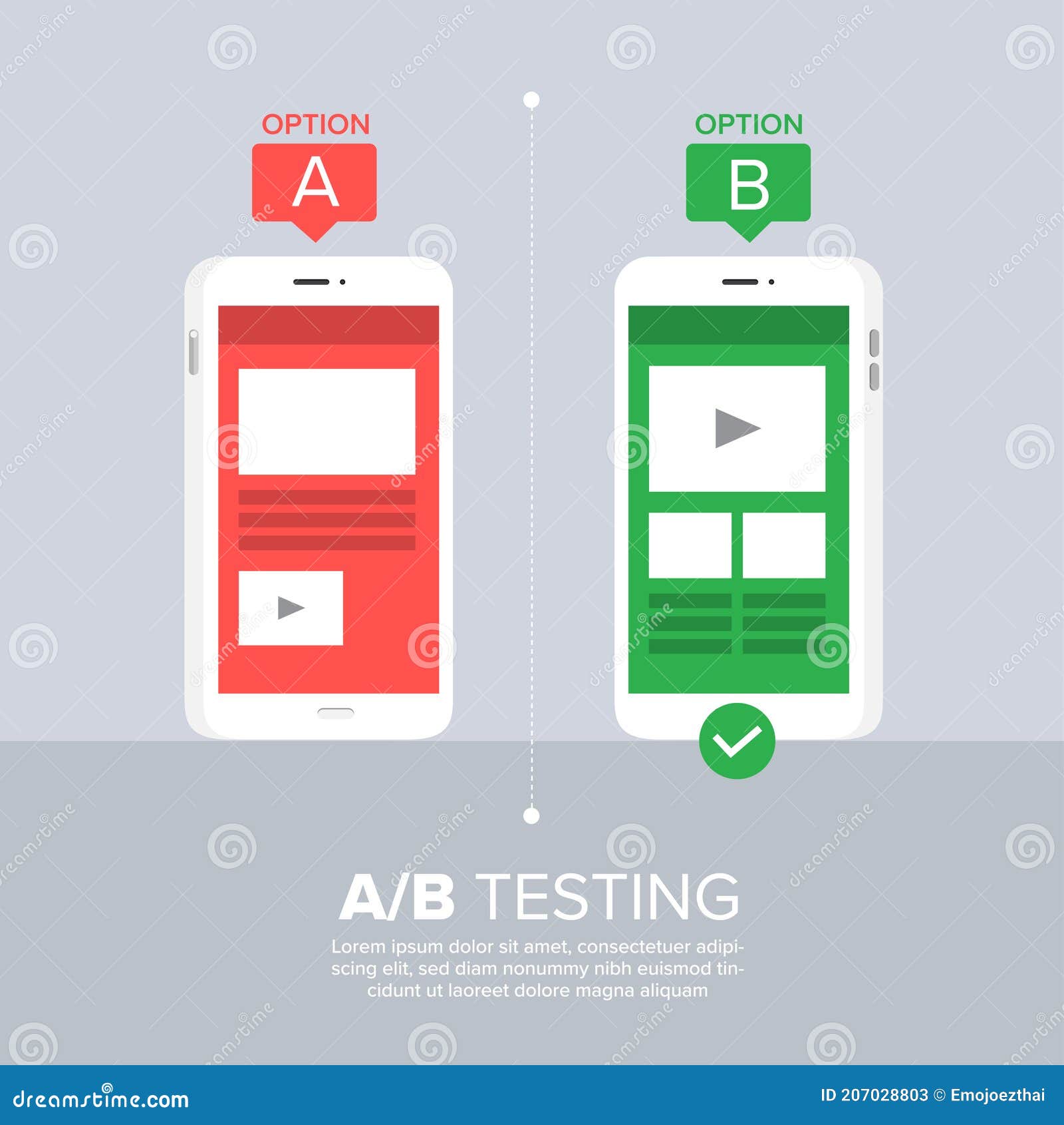 AB Testing 03 stock vector. Illustration of design, click - 207028803