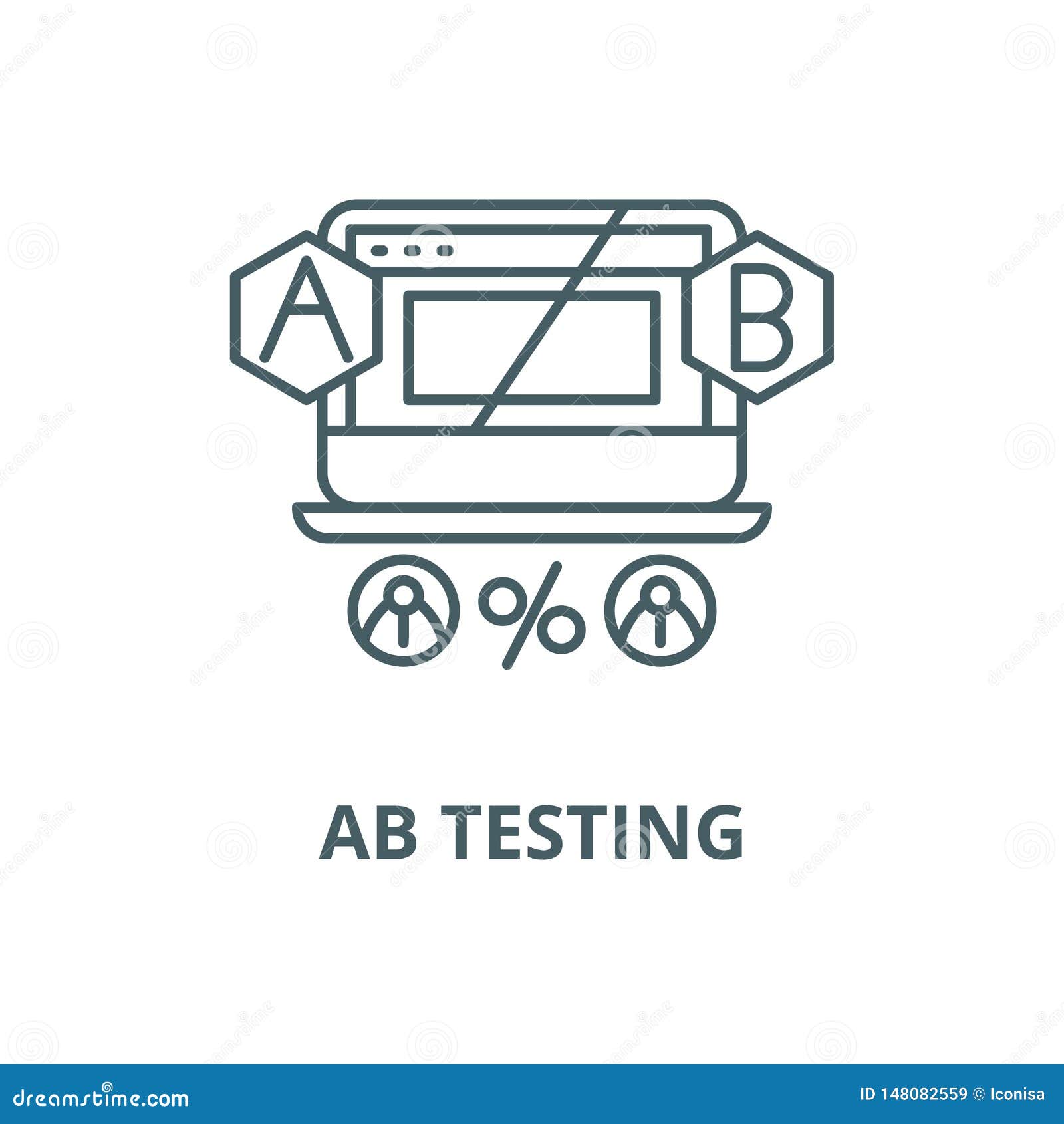 Ab Testing Vector Line Icon, Outline Concept, Linear Sign Stock Vector ...