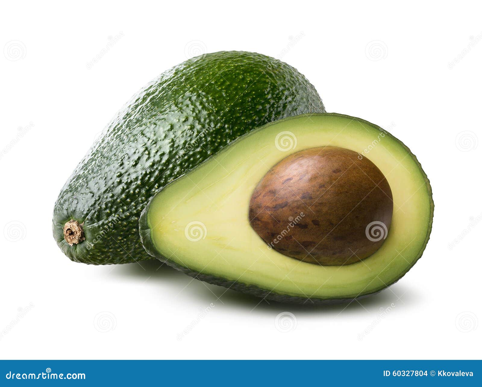 Abacate Pera-dado Forma Parcialmente Inteiro No Fundo Branco Foto de ...