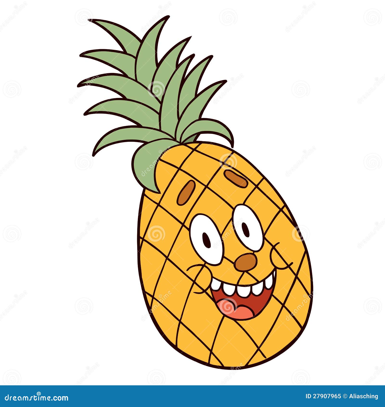 Abacaxi Dos Desenhos Animados Ilustração do Vetor - Ilustração de fruta ...