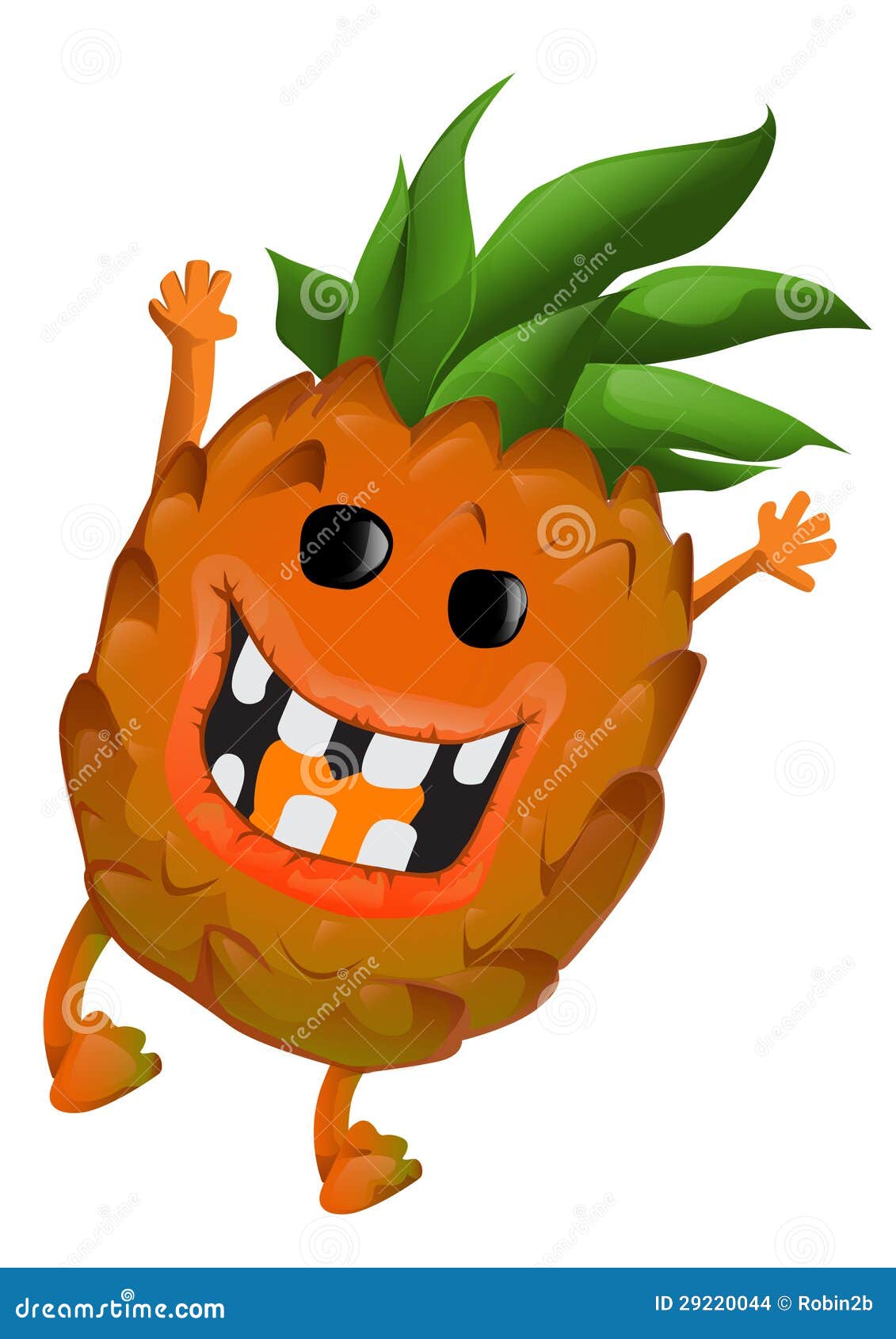 Abacaxi Dos Desenhos Animados Ilustração do Vetor - Ilustração de ...