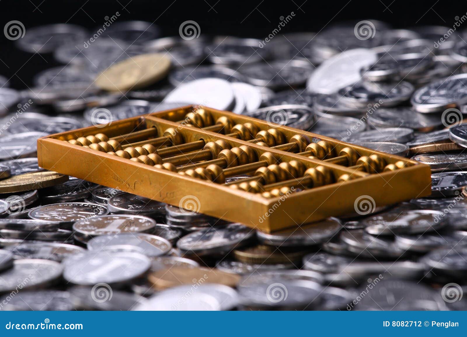 Abaci and coins stock photo. Image of economic, abstract - 8082712