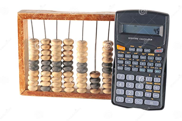 Abacus and calculator stock image. Image of count, subtraction - 1501793