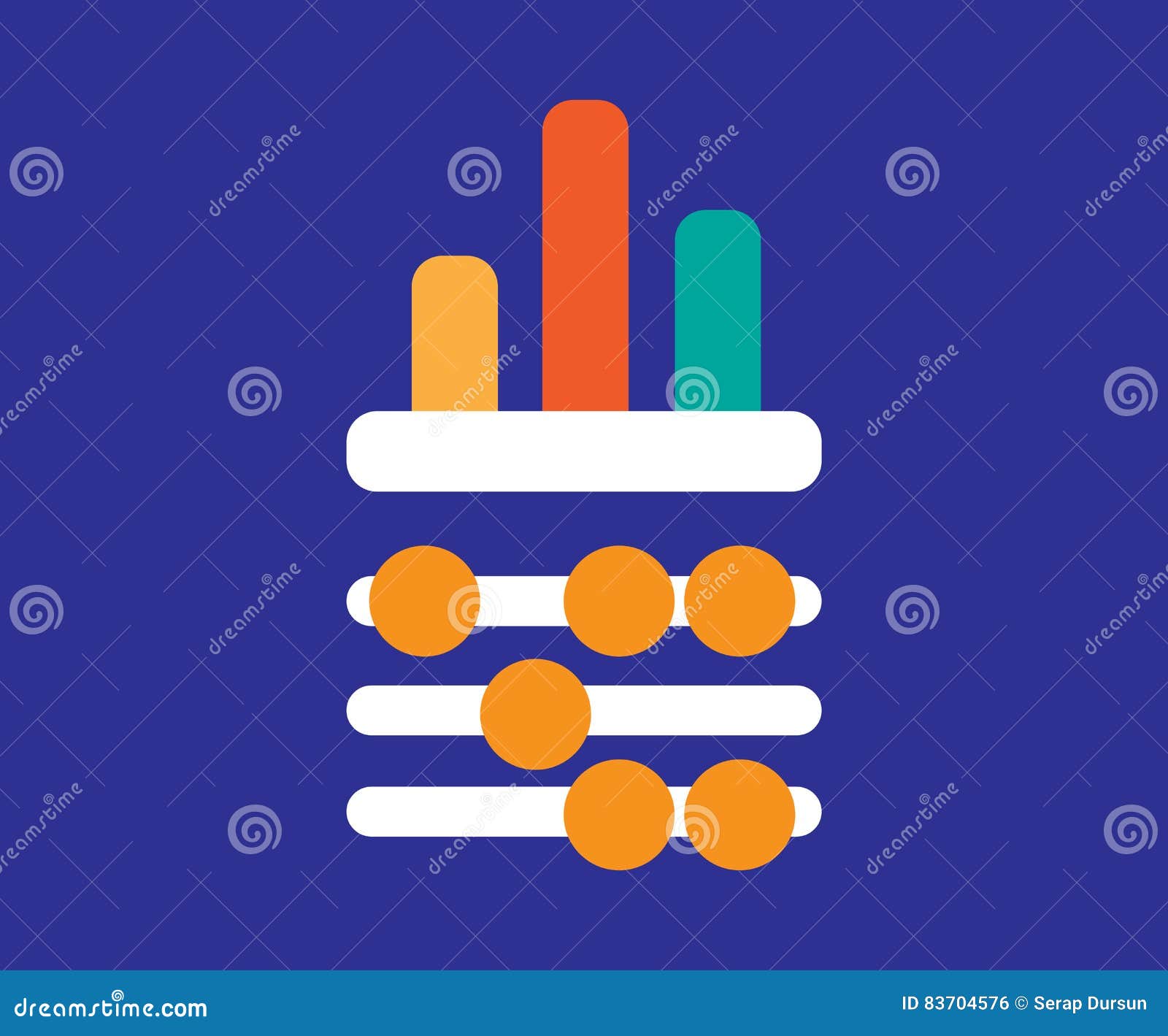 Abacus and Chart Design stock illustration. Illustration of flat - 83704576