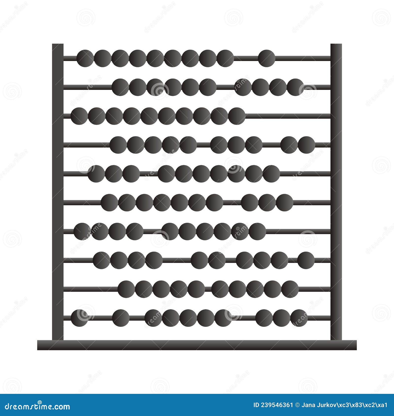 Black Abacus on White Background, Eps. Stock Vector - Illustration of ...