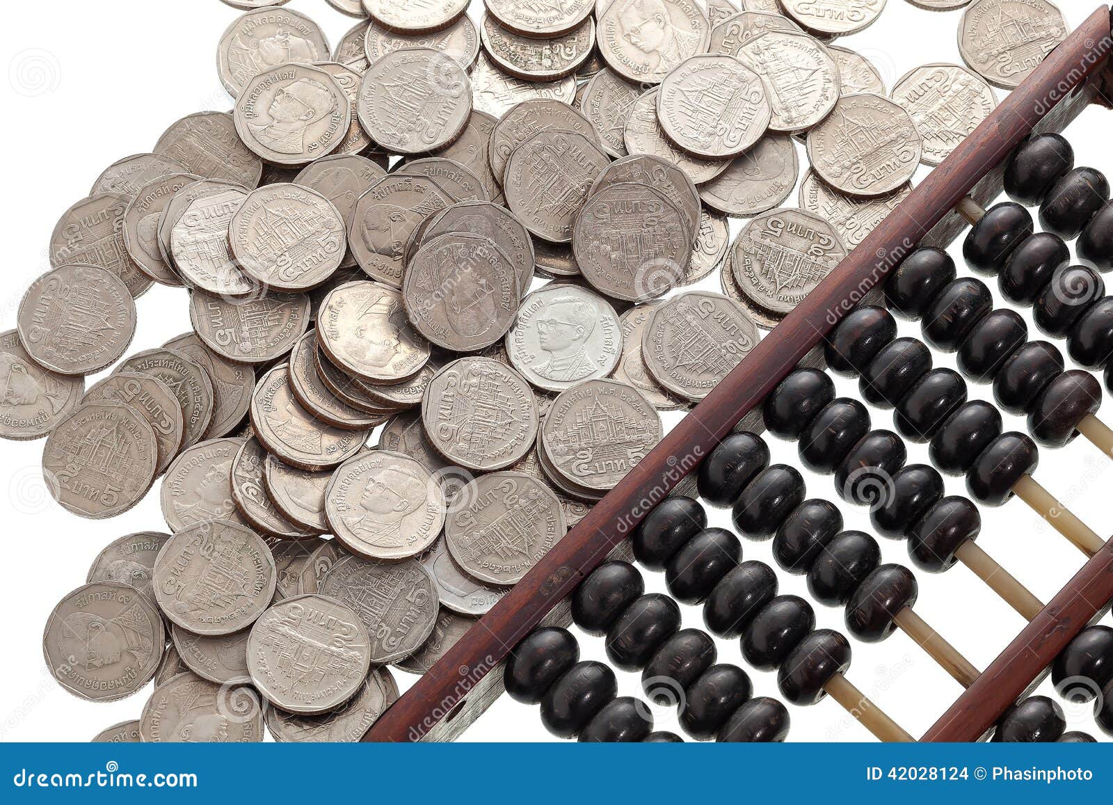 Abacus with coins stock photo. Image of calculation, business - 42028124