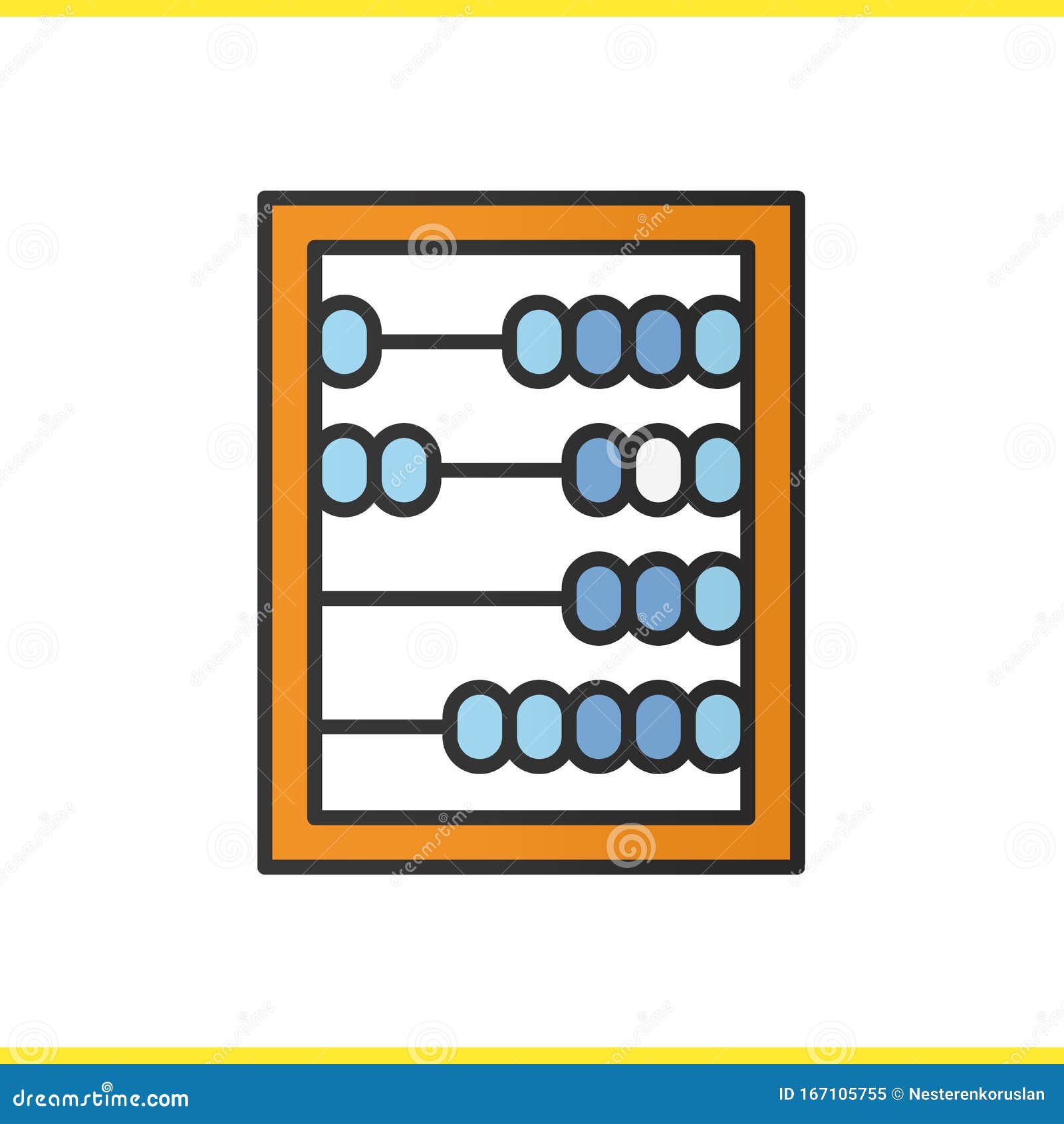 Abacus color icon stock vector. Illustration of finance - 167105755