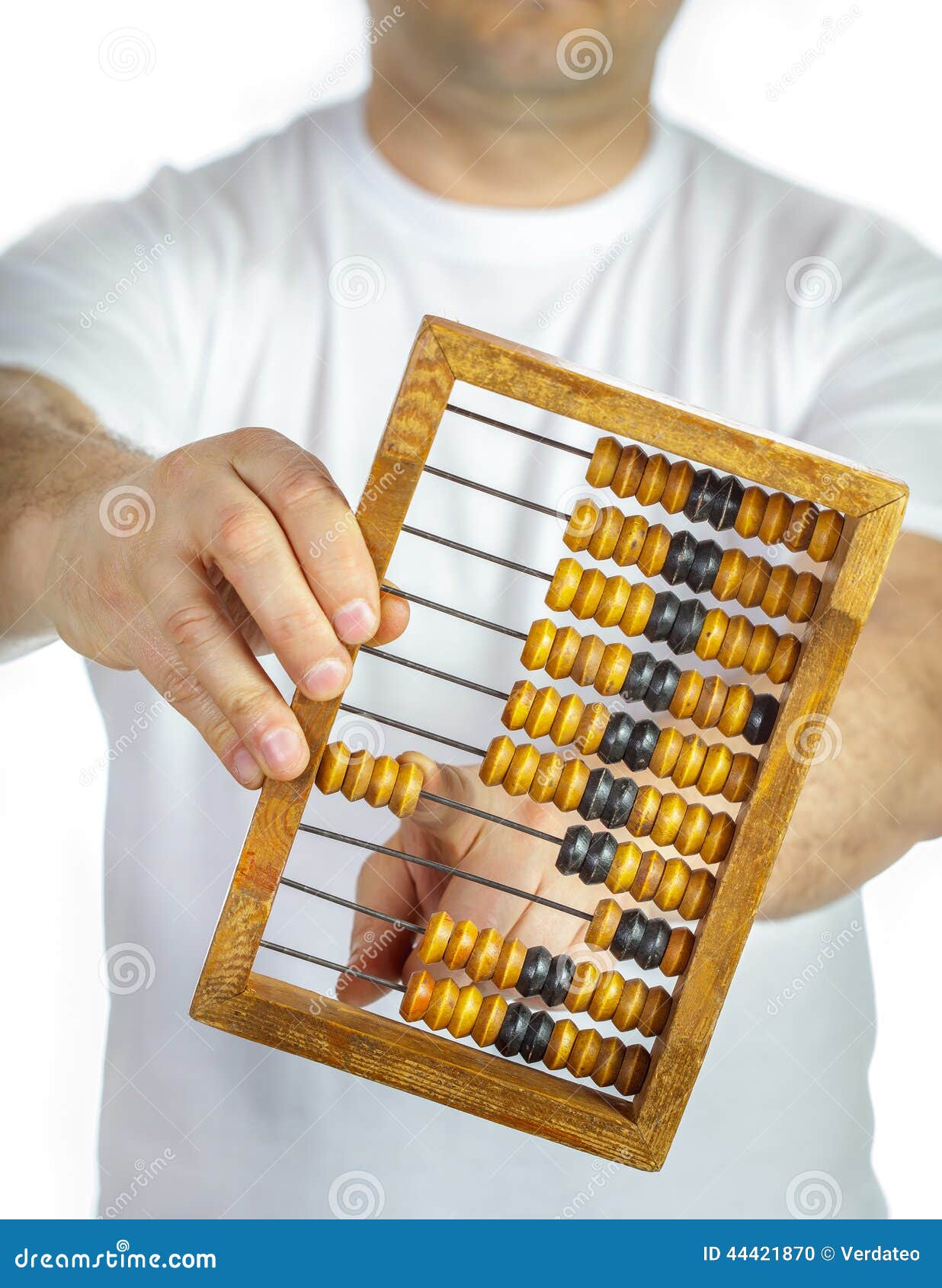 Abacus in hands of a man stock photo. Image of person - 44421870