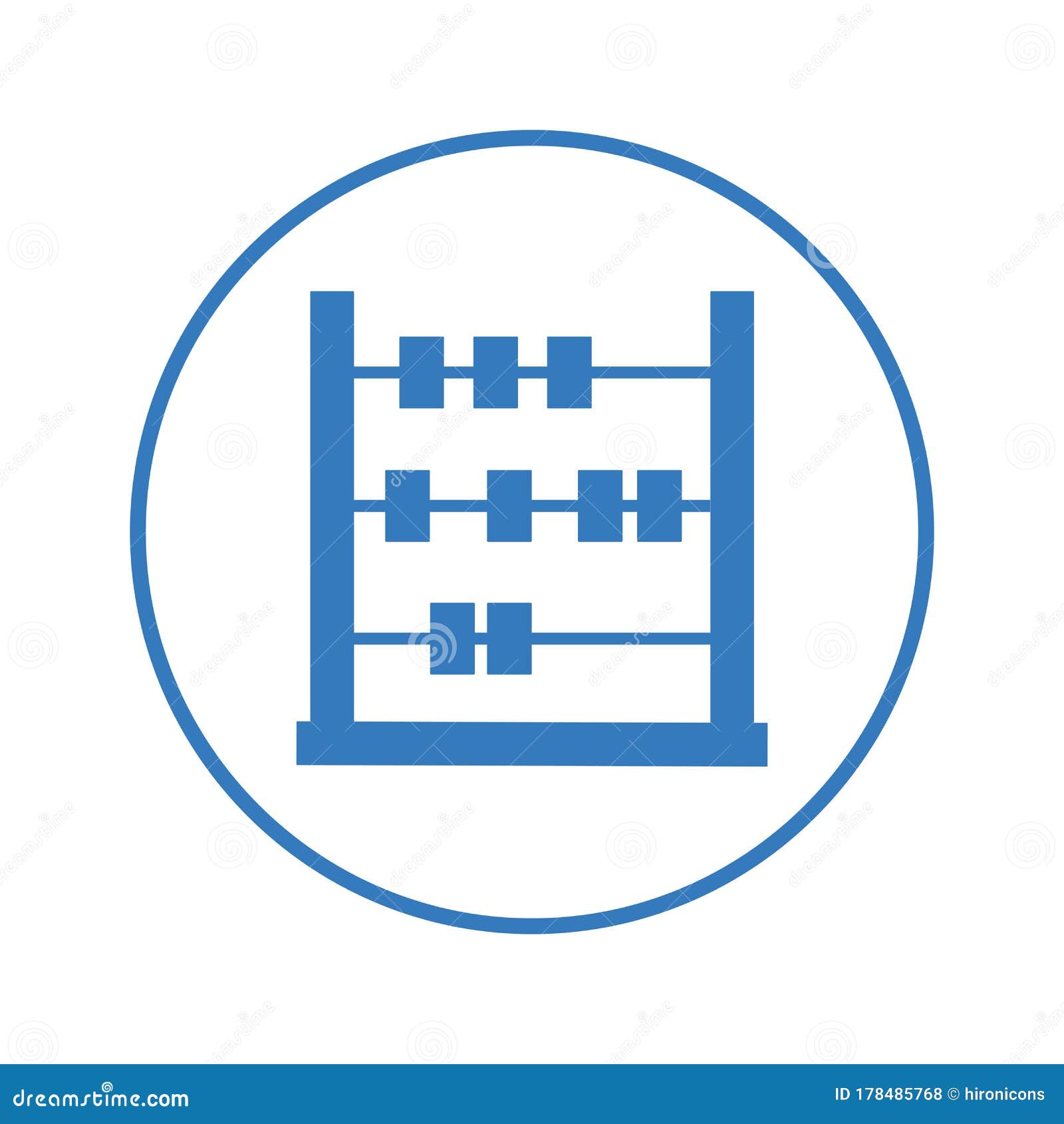 Abacus Icon Blue Color, Calculate, Math, Mathematics Stock Illustration ...