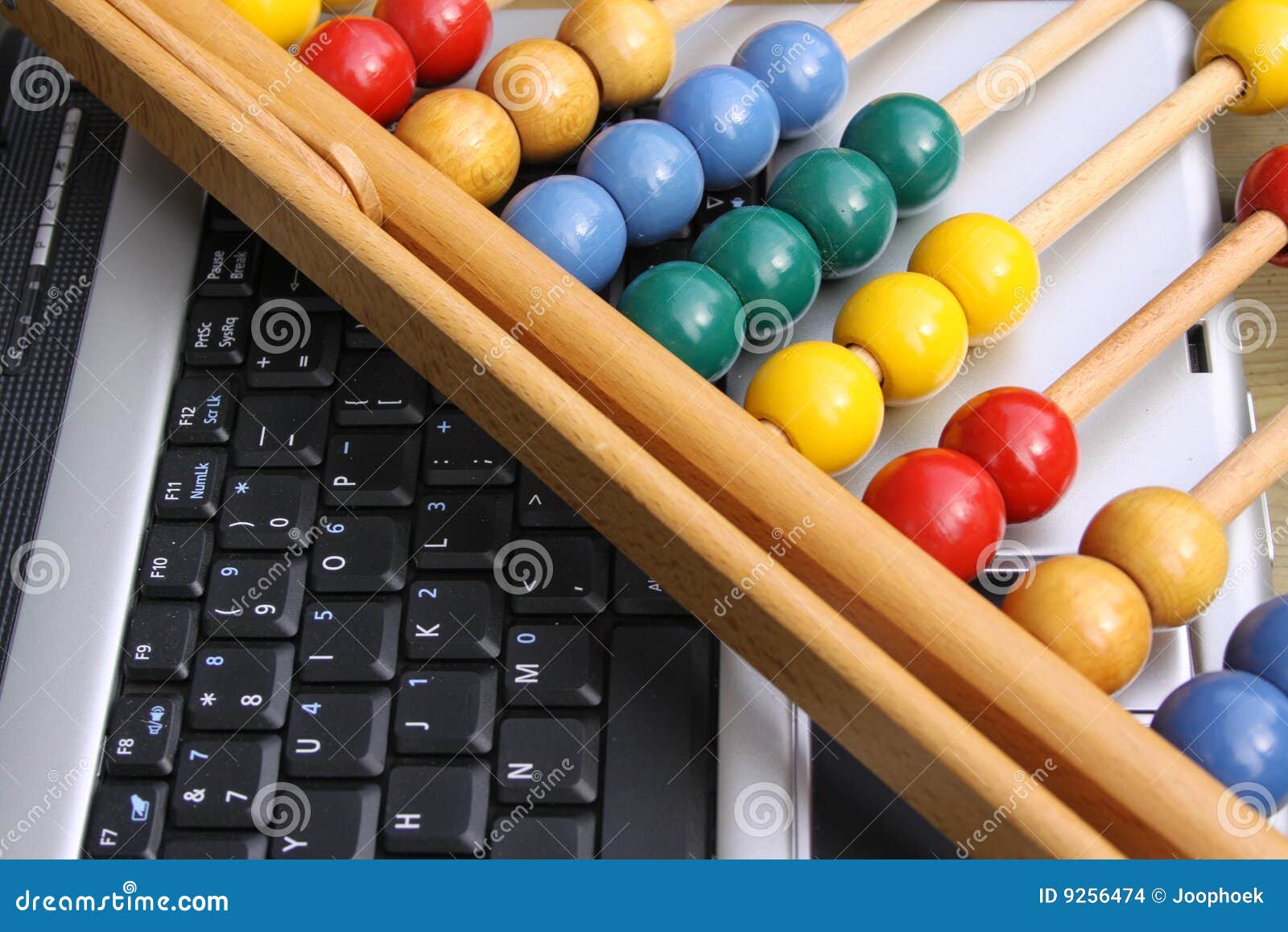 Abacus on a keyboard stock photo. Image of financial, business - 9256474