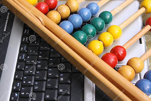 Abacus on a keyboard stock photo. Image of financial, business - 9256474