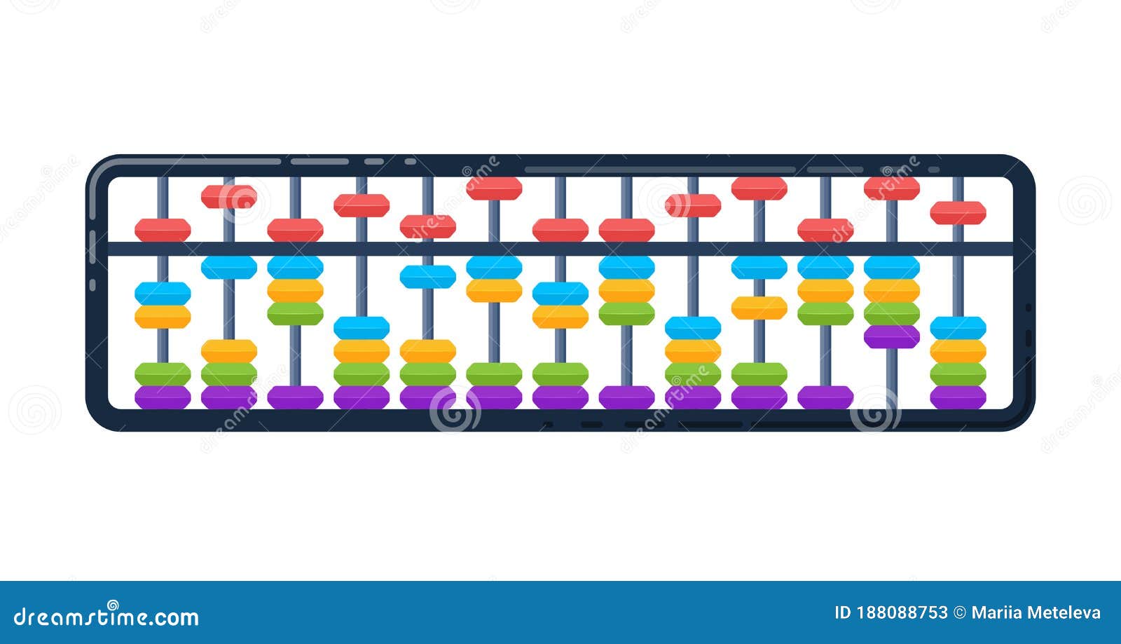 Japanese Abacus Clipart. Soroban Flat Vector Illustration Cartoon Style Clipart. Math Classroom ...