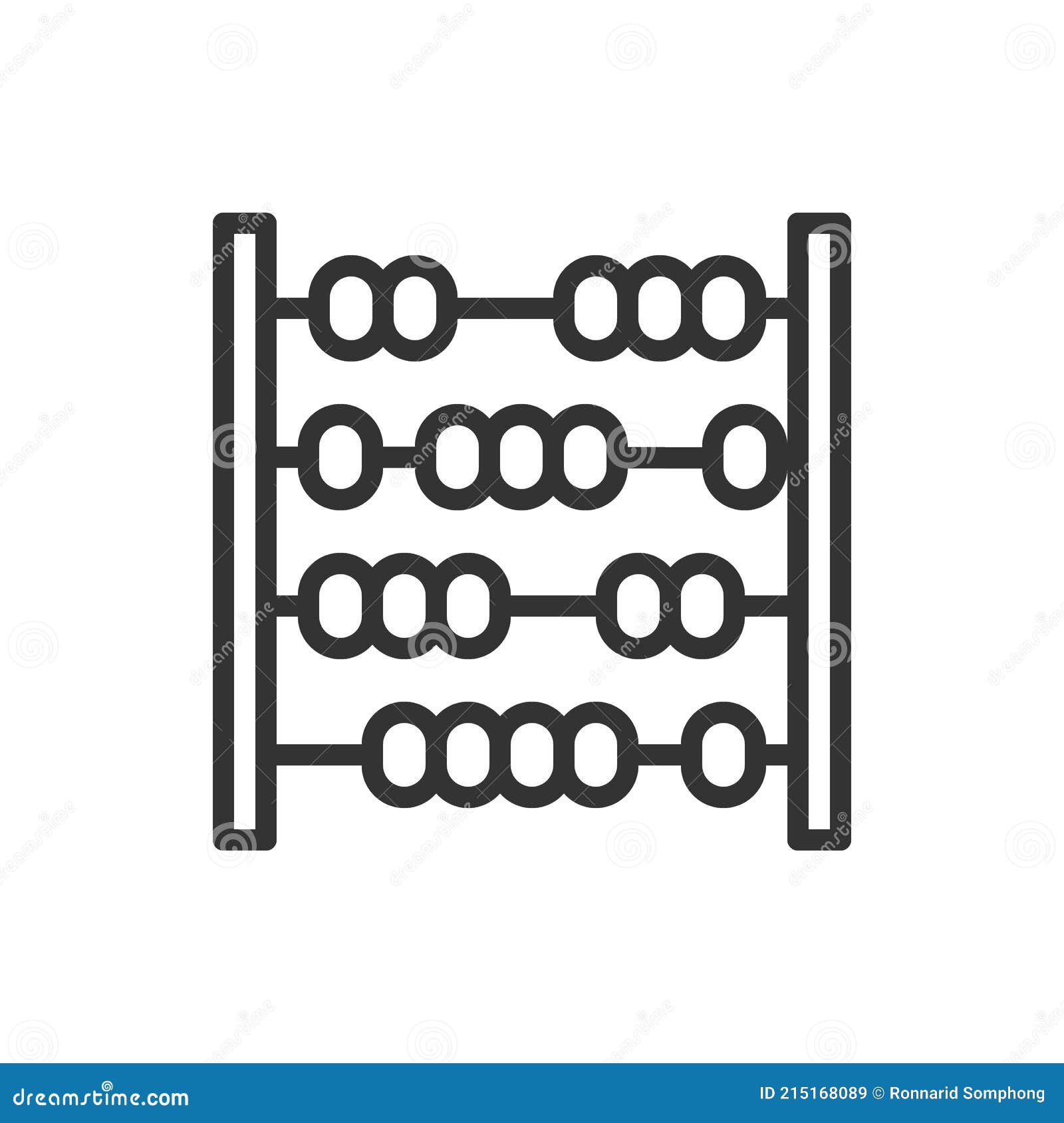 Abacus Line Icon Vector Illustration Stock Vector - Illustration of ...