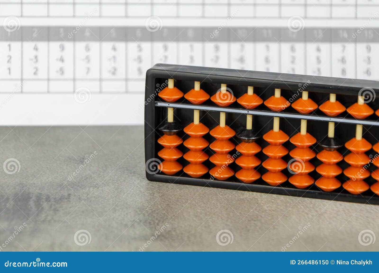 Abacus for Mental Arithmetic on Background of Sheet of Paper with ...