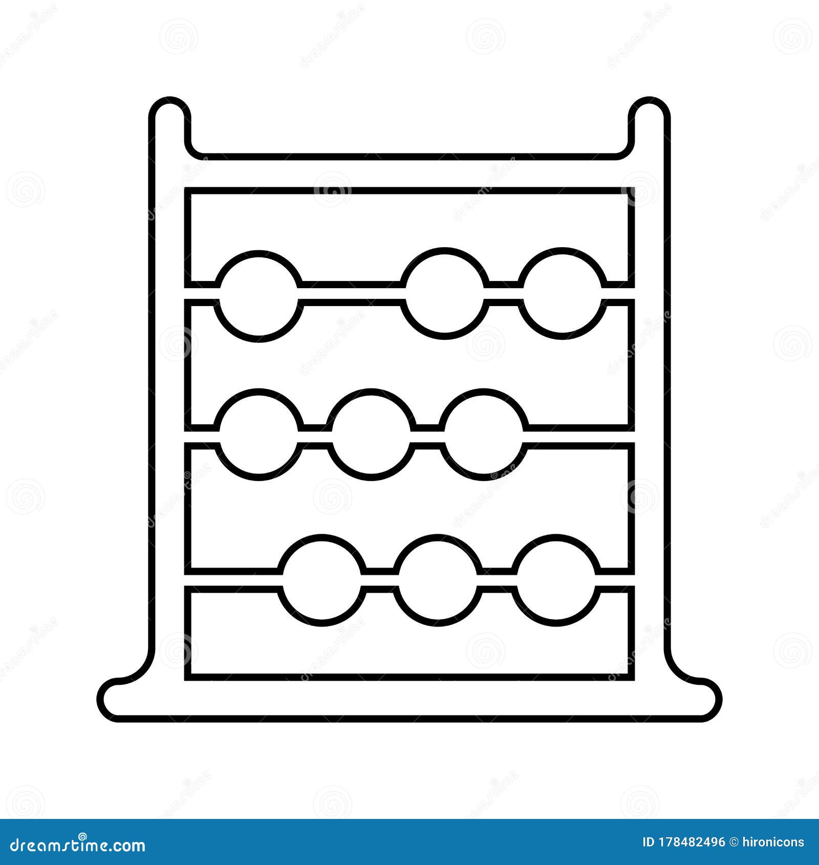 Abacus Outline Icon Design, Calculate, Math, Mathematics Stock Vector ...