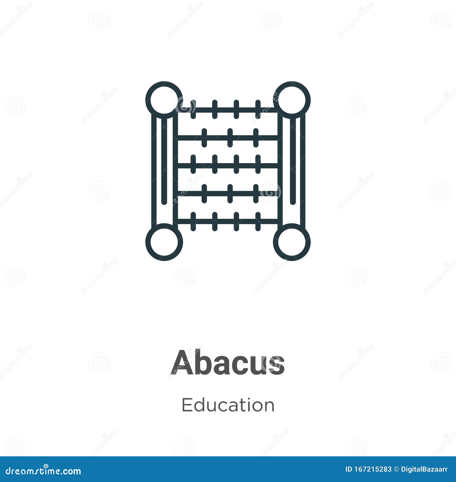 Abacus Outline Vector Icon. Thin Line Black Abacus Icon, Flat Vector ...