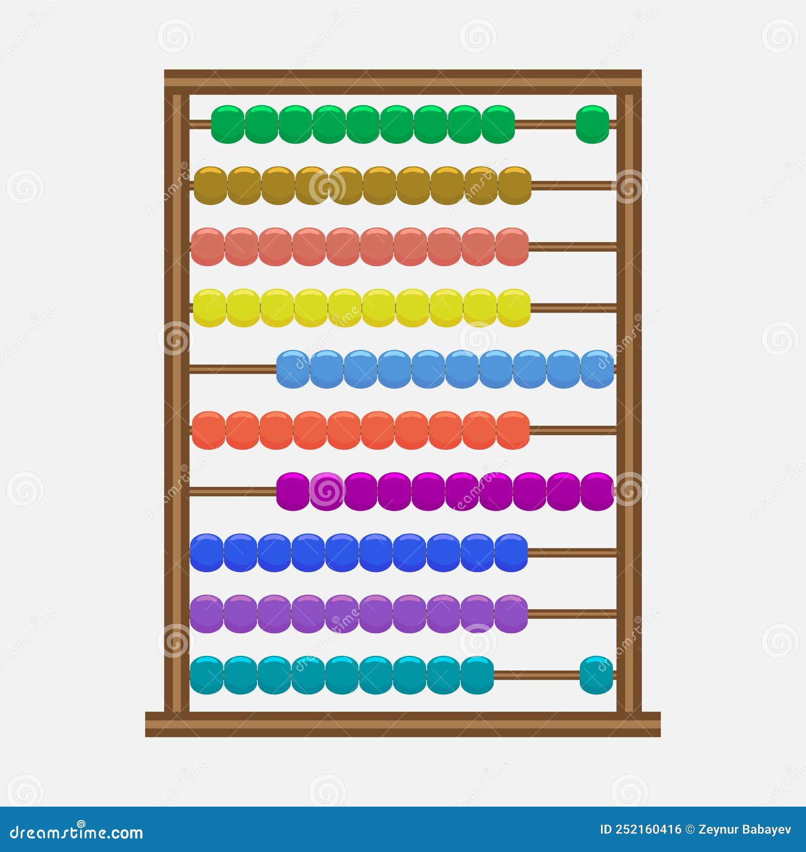 Abacus with Rainbow Colored Beads. Stock Vector - Illustration of ...